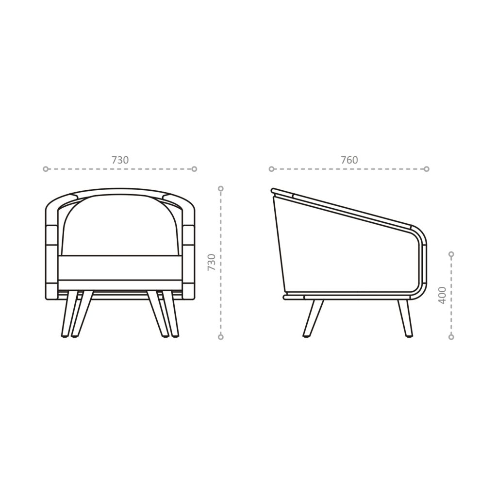 Nitara Lounge Chair with Leg - Vinoti